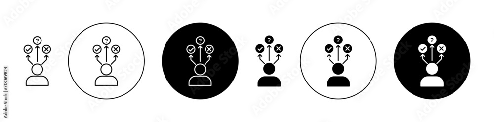 Decision vector illustration set. Judgement resolution collaboration ...