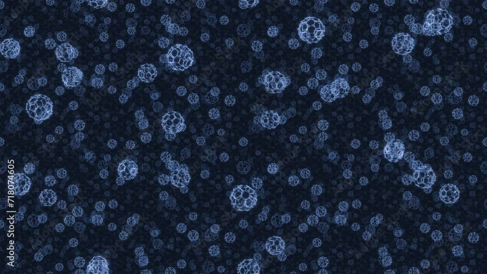 Graphene Background bucky ball LOOP TILE Falling. This Fullerene ...