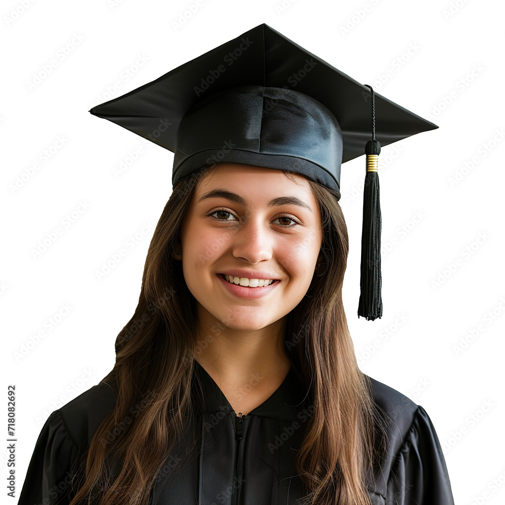 closed up of a graduating university student female girl smiling ...