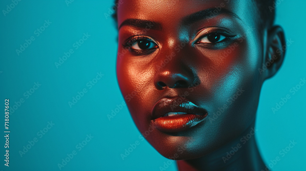 Striking image of a fashion model with bold and confident features ...