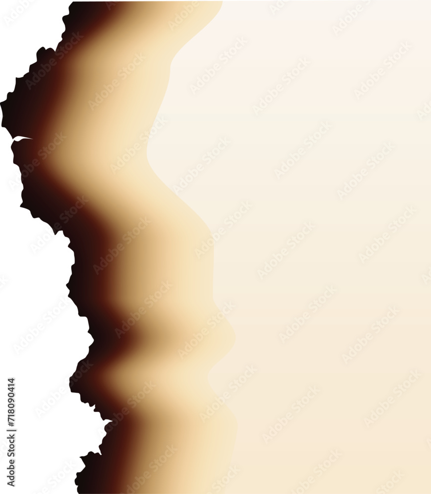 Burnt paper hole, page edges and corner. 3d vector with realistic fire ...