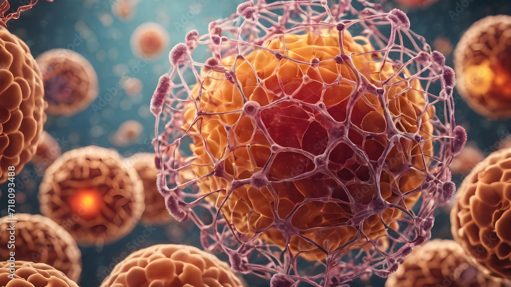 Anatomical structure of biological cell. AI generated image, ai Stock ...