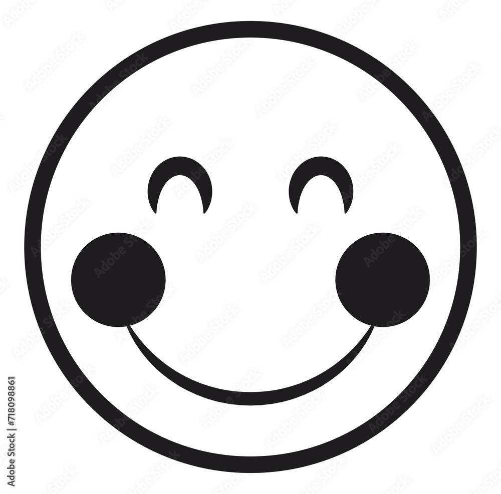 Happy smiley face or emoticon line art icon for apps and websites Stock ...