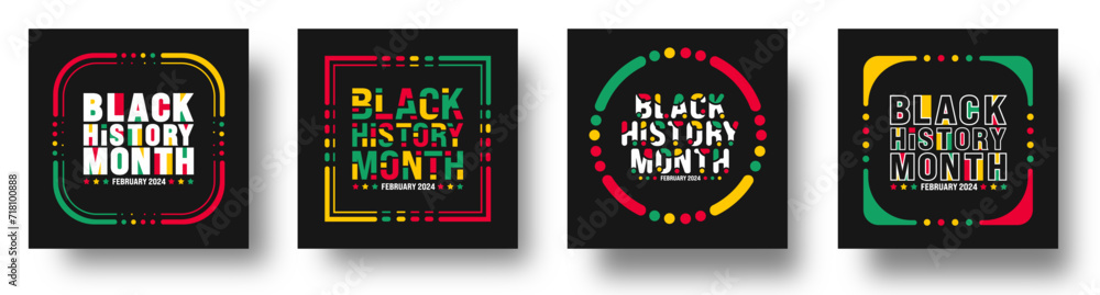 Black history month 2024 hand drawing colorful font letter typography ...