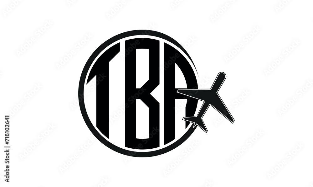 TBA three initial letter circle tour & travel agency logo design vector ...