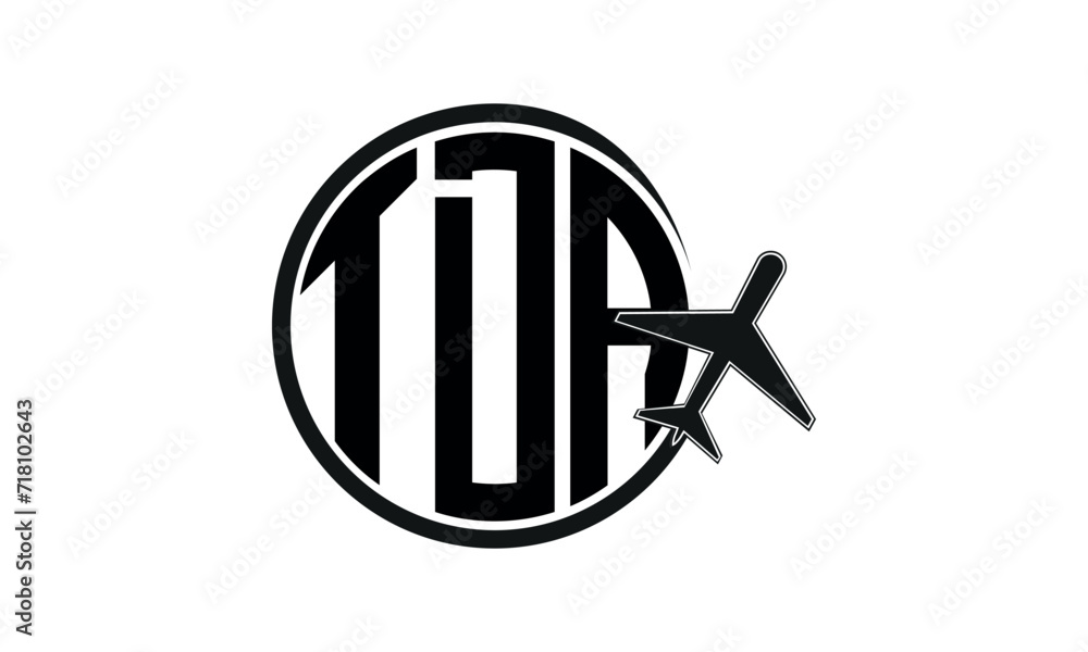 TDA three initial letter circle tour & travel agency logo design vector ...