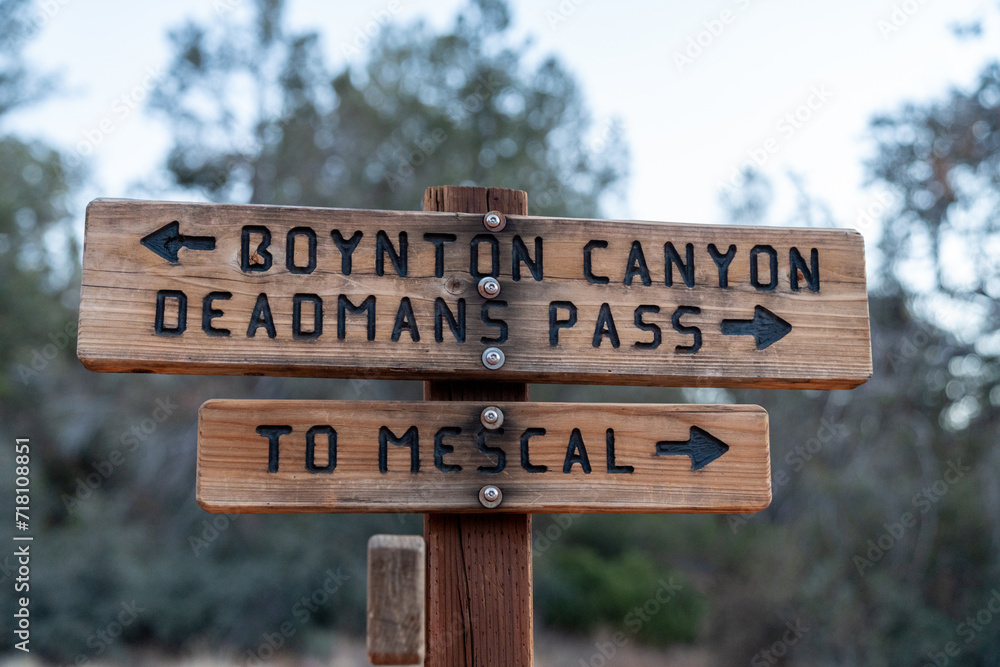 Hiking directional signs for Deadmans Pass, Boynton Canyon and Mescal ...
