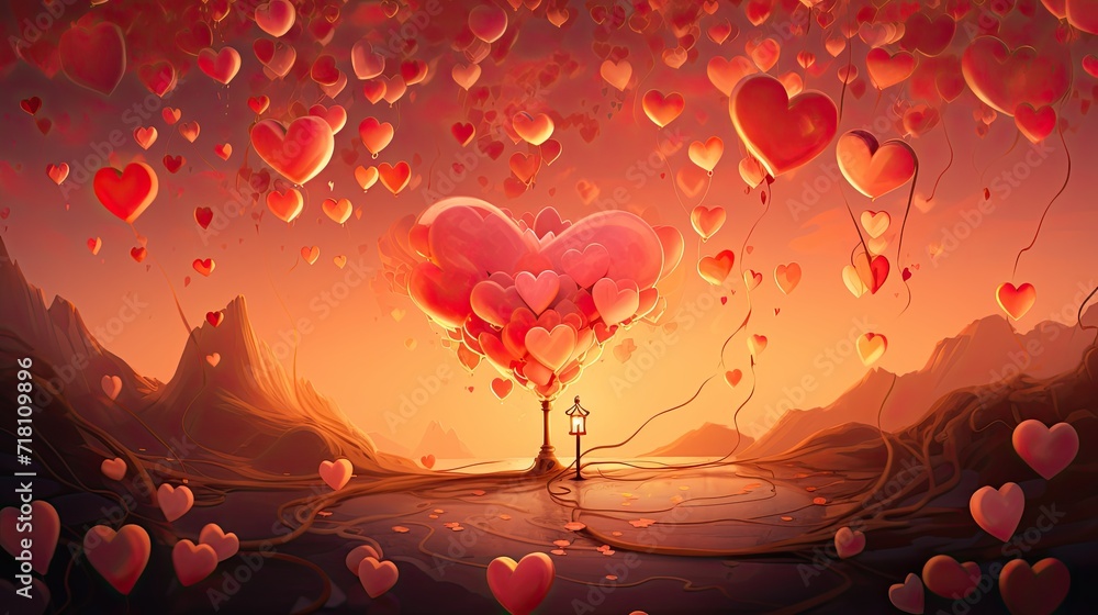 Compose a heartfelt Valentine's Day background with warm colors and ... Compose a heartfelt Valentine's Day background with warm colors and ...