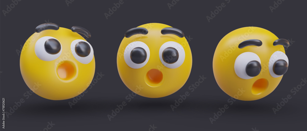 Scared Shocked Emoticon With Mouth Wide Open Alarmed Shocked