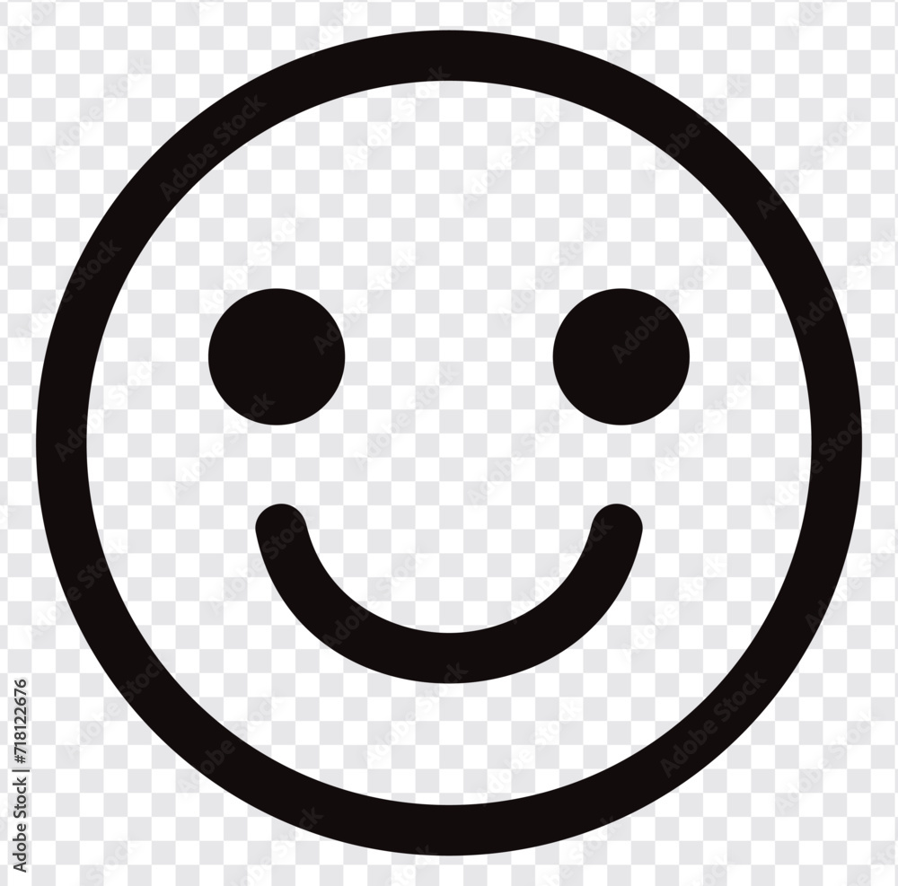 Happy smiley face or emoticon line art icon for apps and websites Stock ...