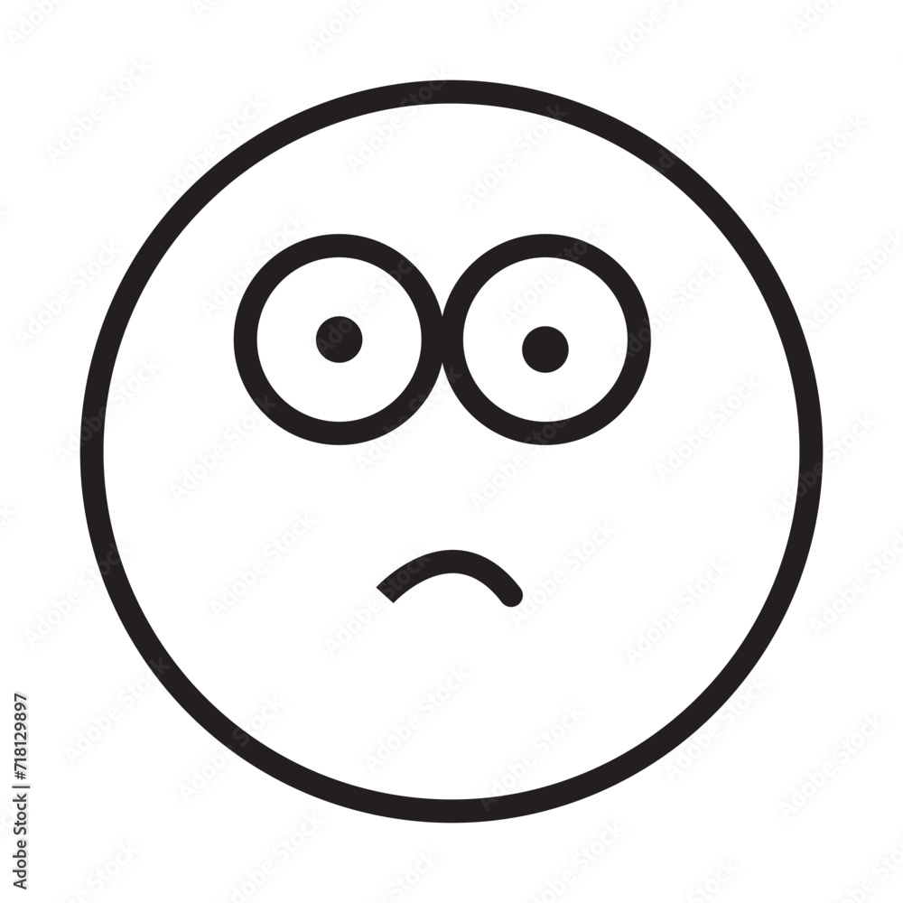 Sad face emoticons . Sad Face line emoji. emoji line art vector icons ...