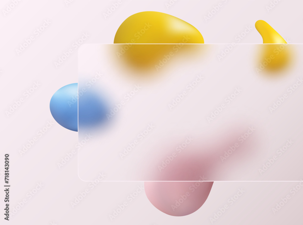 Transparent rectangular frame in glass morphism style. Illustration ...