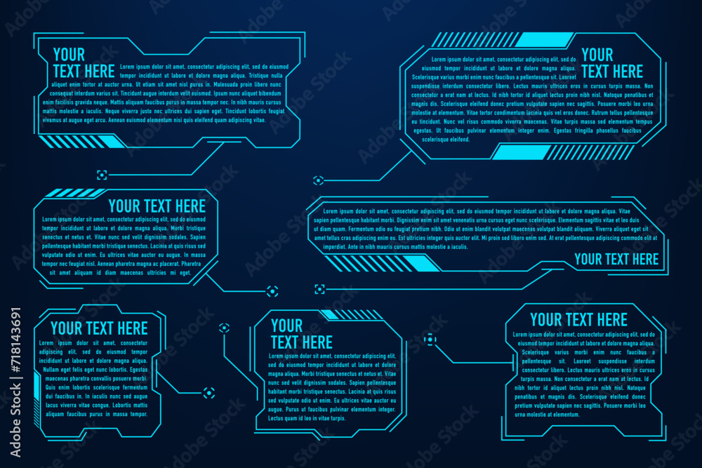 Hud Digital Futuristic User Interface Frames Set Of Futuristic User Screen Interfaces Modern