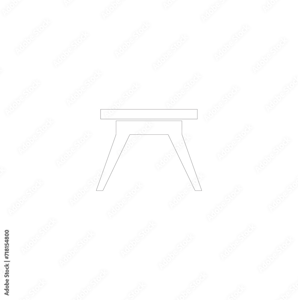 Doodle sketch table for the living room hand-painted in different sizes ...