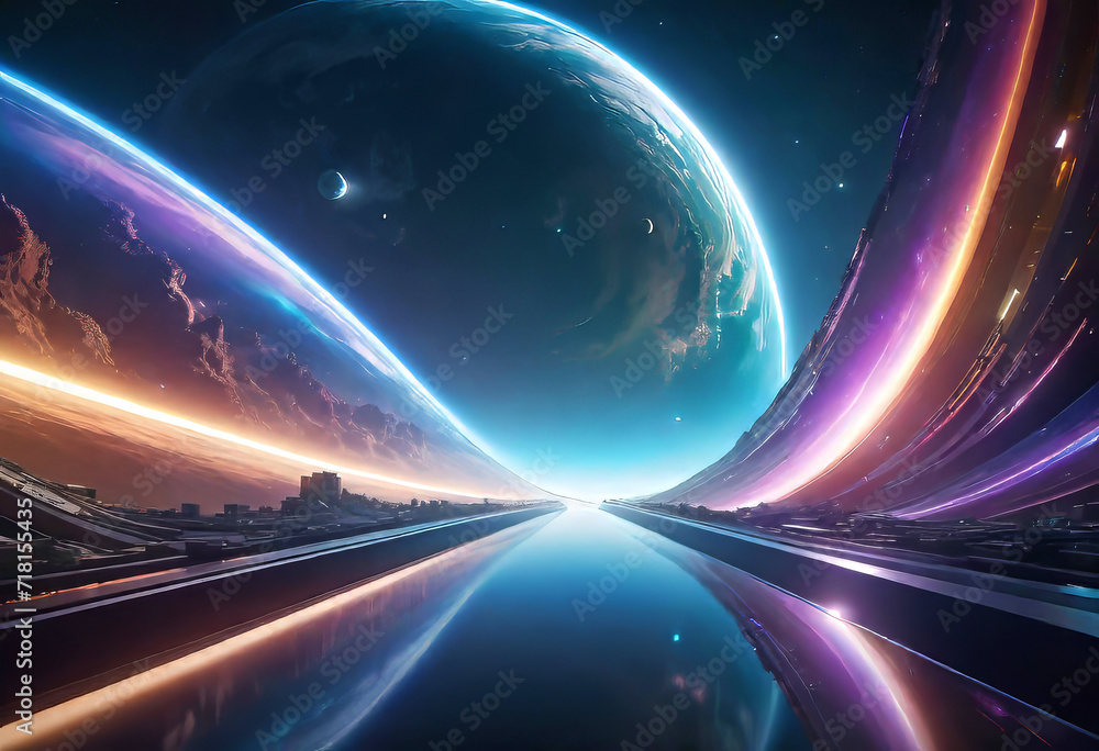 Beautiful space and outer spaces with planets and star clusters, Stock ...