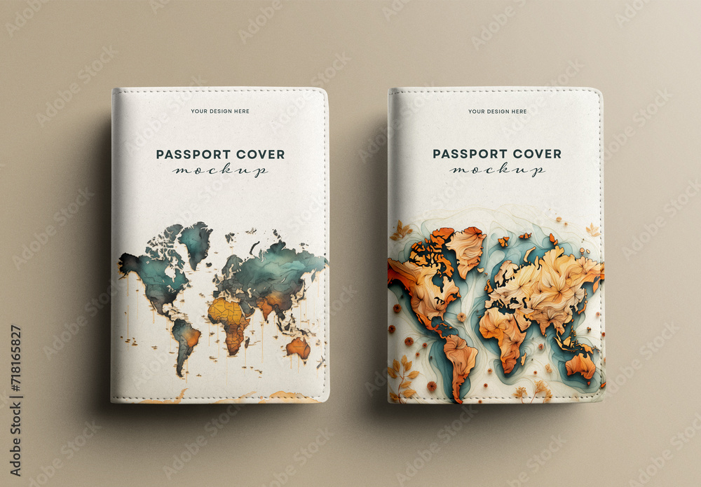 Passport Cover Mockup Generated with AI Stock Template | Adobe Stock