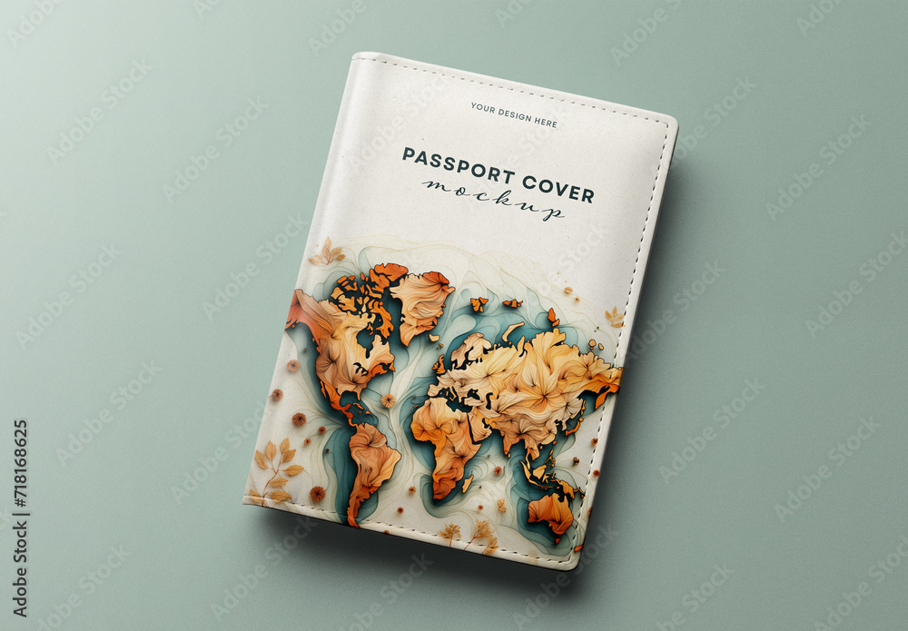 Passport Cover Mockup Generated with AI Stock Template | Adobe Stock