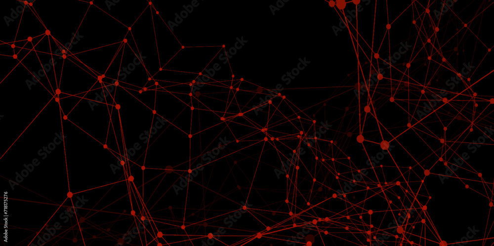 Abstract technology connection network of particles and lines. Global ...