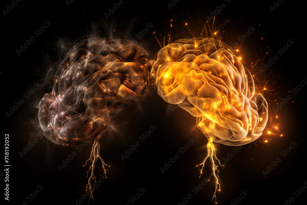 Medicine and science concept. Abstract illustration of human neurons ...