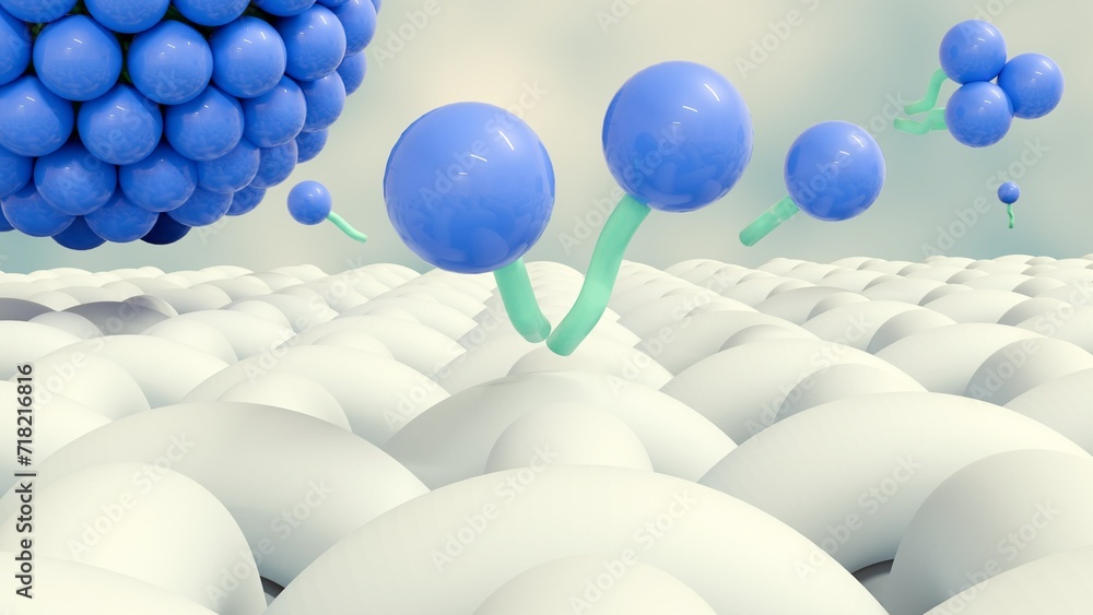 3d Rendering Of The Soap Molecules Form Structures Called Micelles It