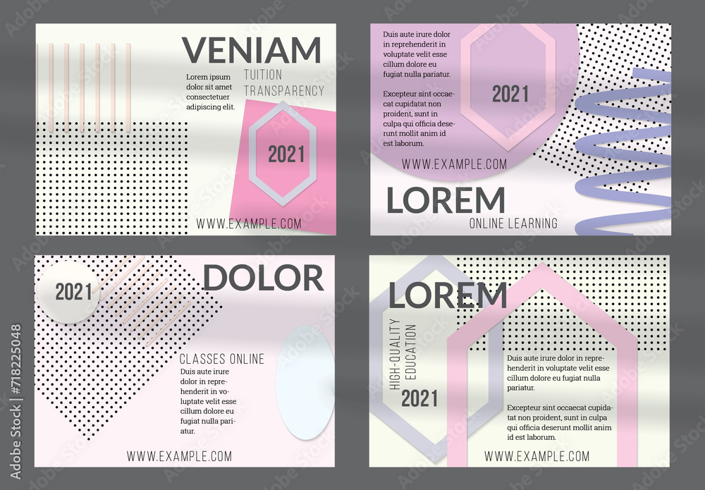 Flyer Layout with Paper Cut Simple Layered Geometric Shapes Stock ...