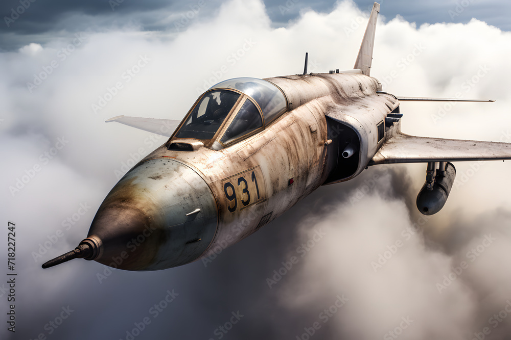 ภาพประกอบสต็อก Modern stealth fighter plane. Flight in formation, flyby ...