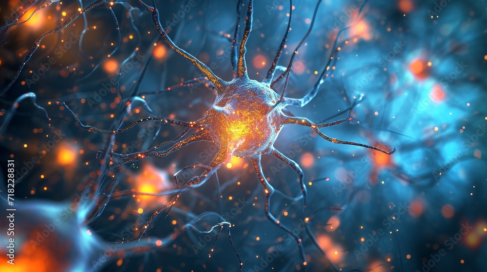 Detailed Visualization of a Neuron Cell in the Human Brain With ...