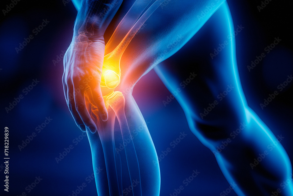 X-ray Anatomy Of Knee Joint And Human Leg. Joint Pain, Arthritis And ...