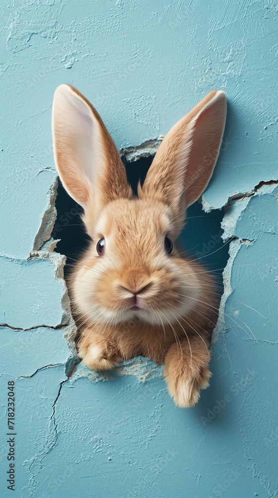 Rabbit Peeking Out of Wall Hole, Curious Creature Spotted in Unexpected ...