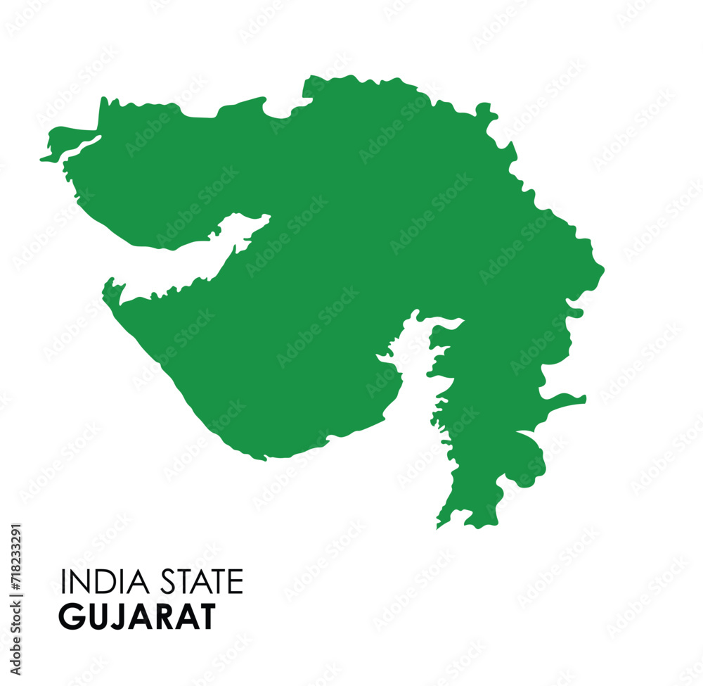 Gujarat map of Indian state. Gujarat map vector illustration. Gujarat ...