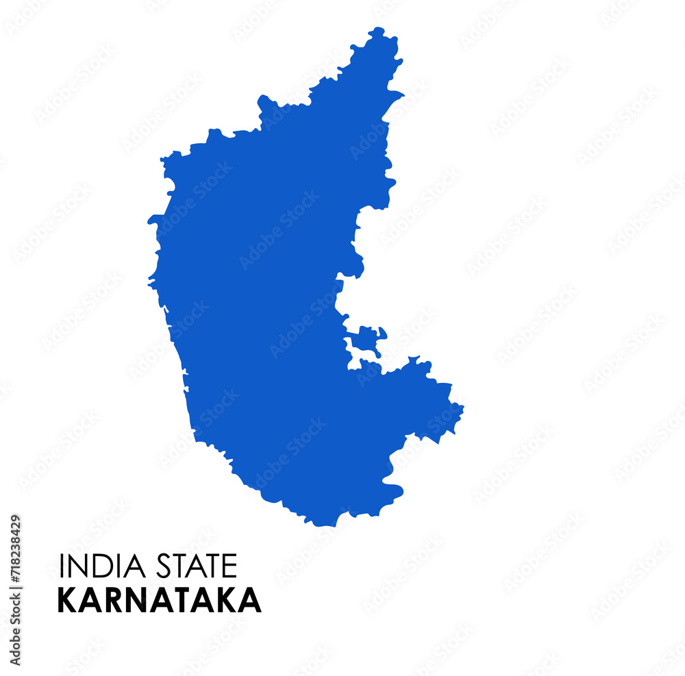 Karnataka map of Indian state. Karnataka map illustration. Karnataka ...