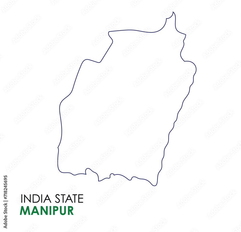Manipur map of Indian state. Manipur map vector illustration. Manipur ...