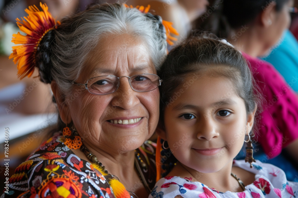A family attending a traditional Mexican storytelling event ...