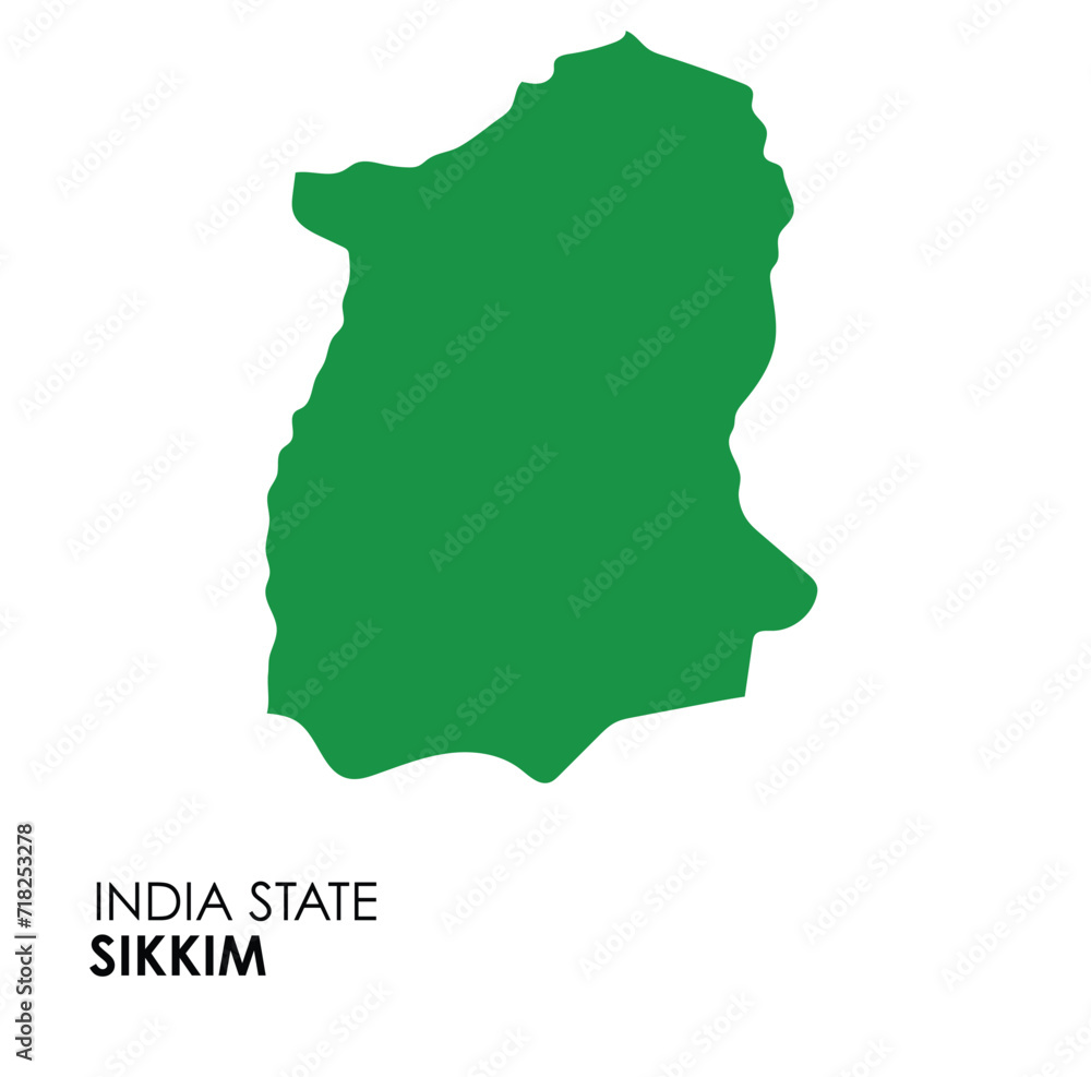Sikkim map of Indian state. Sikkim map vector illustration. Sikkim ...