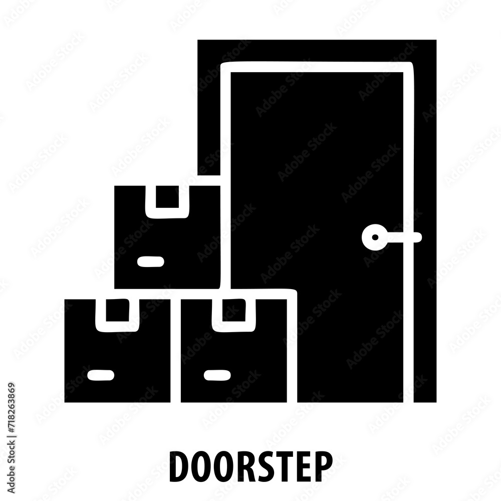 Doorstep, doorstep delivery, doorstep icon, home delivery, doorstep ...