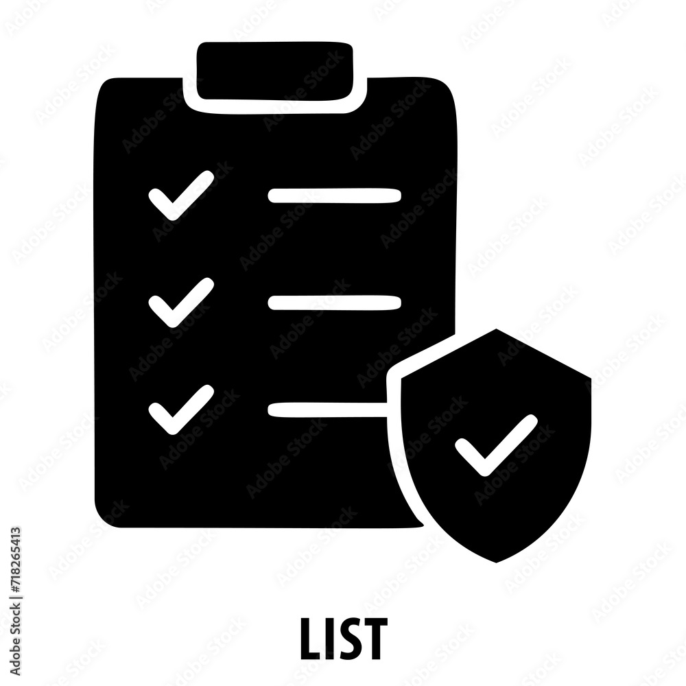 List, checklist, task list, list icon, to do list, checkmark, tasks, organization, note, agenda ...