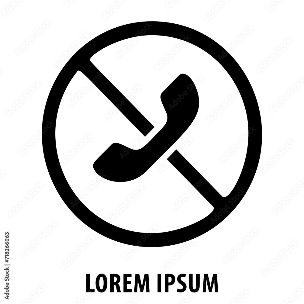 No call, phone, no call icon, communication, phone icon, no phone calls ...