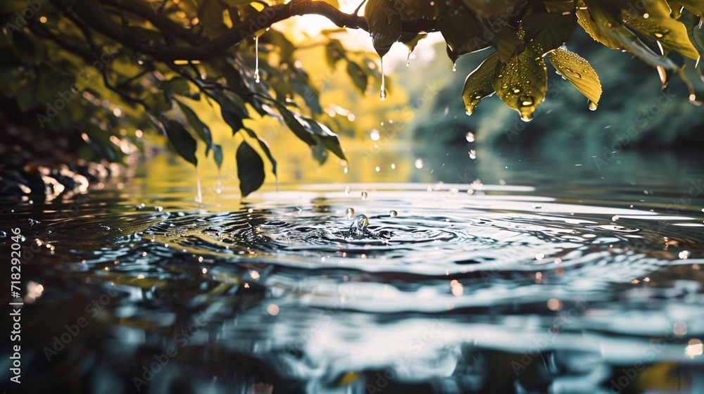 The smooth surface of a secluded pond, disturbed only by the occasional ...