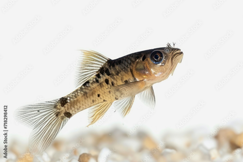 Peppered Cory Catfish (Corydoras paleatus) on a white background Stock ...