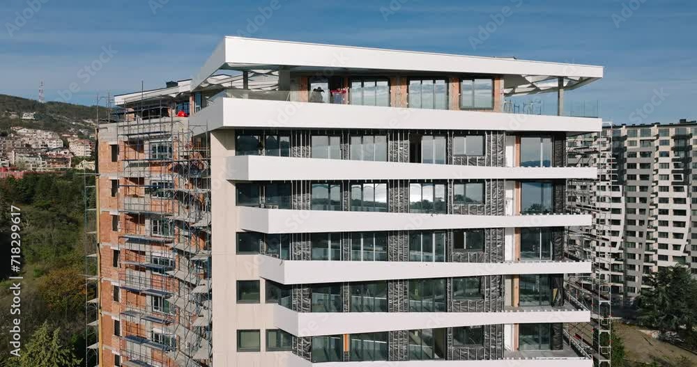 Building siding exterior aerial view of new house city apartment ...