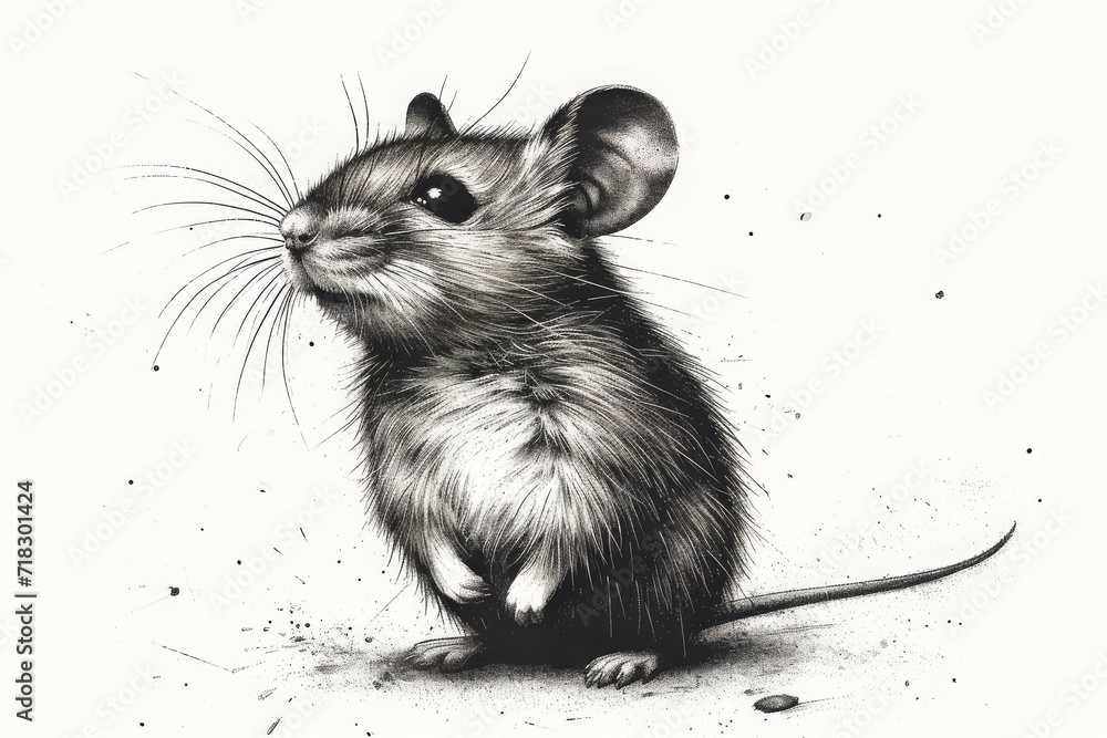 Curiosity in the Shadows: A Tiny Mouse Emerges into the Light, Captured ...