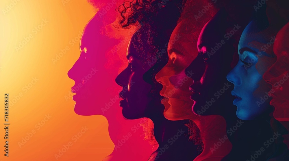 cross cultural, racial equality, multi ethical, diversity people. woman ...