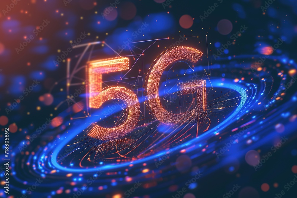 5G internet concept, frequency spectrum, background network ...