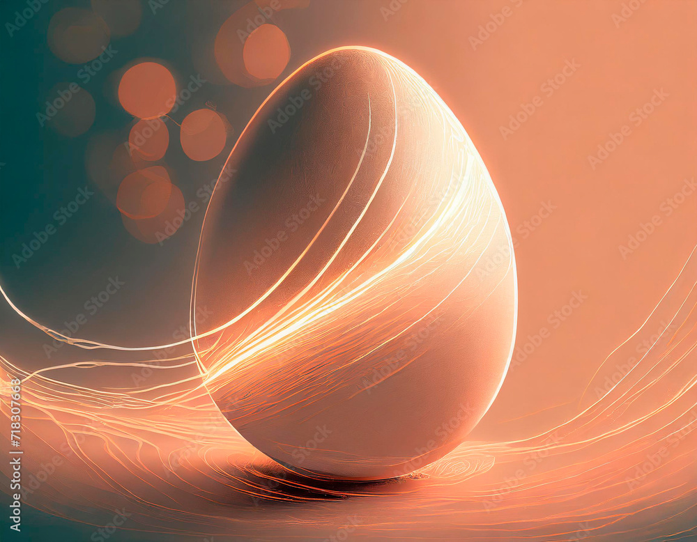 Stylized drawing with the outline of a small Easter egg made with a ...