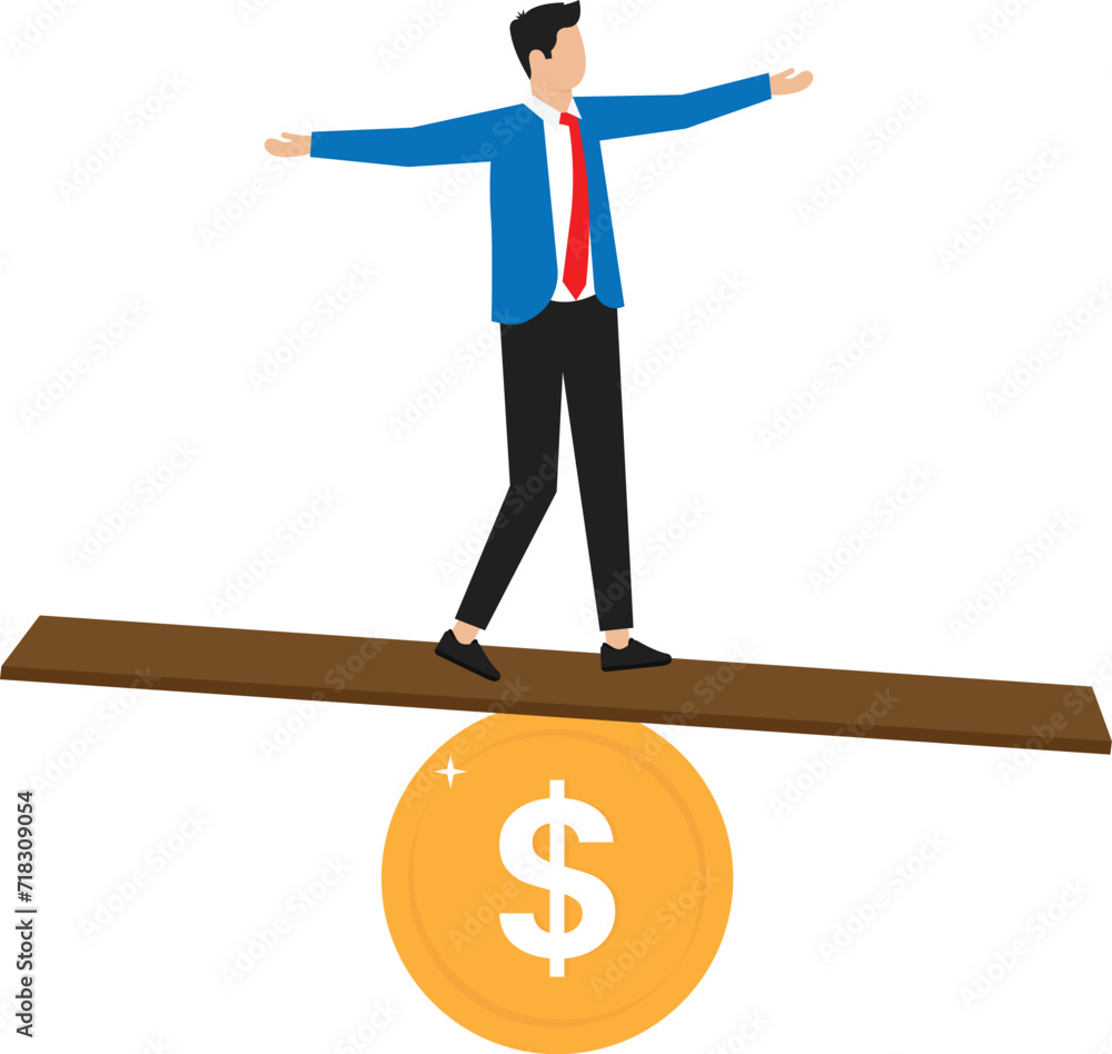 financial balance swinging big coins, balance cost and power and ...