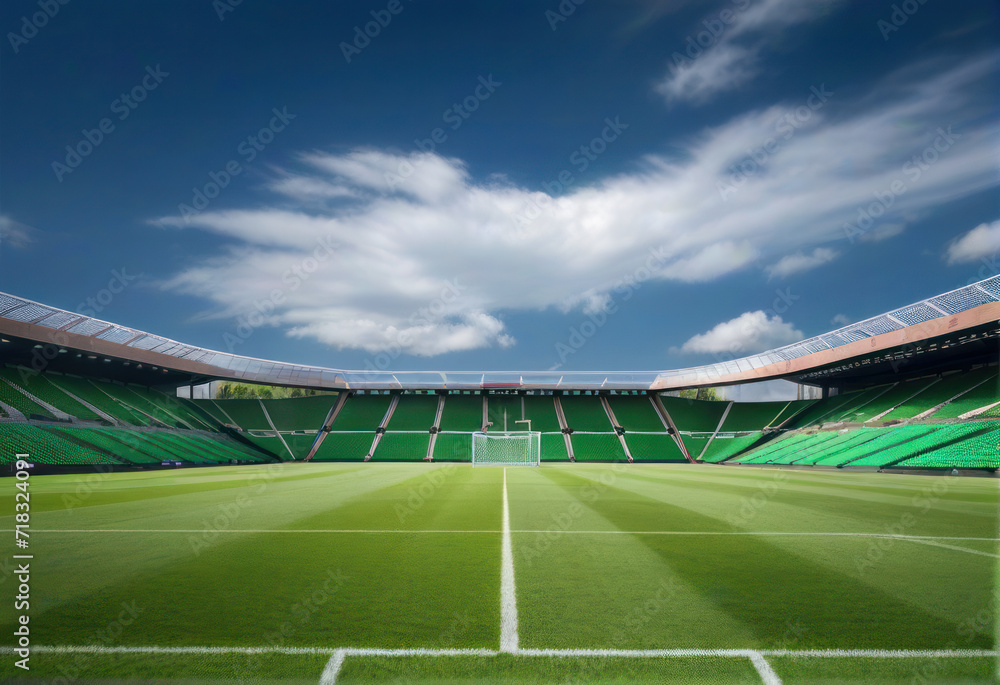 field football empty grass soccer sport stadium playground background ...