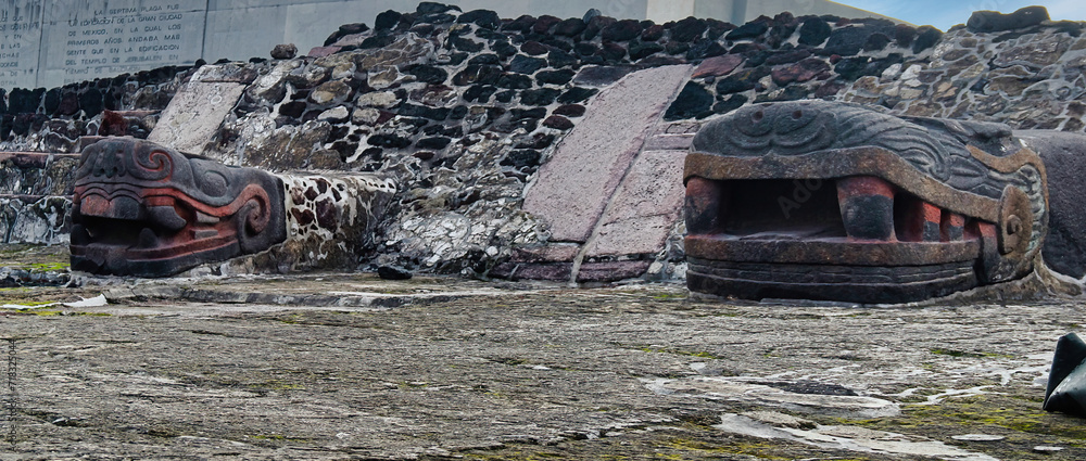 The ruins of the Great Pyramid (or Templo Mayor) the main temple of ...