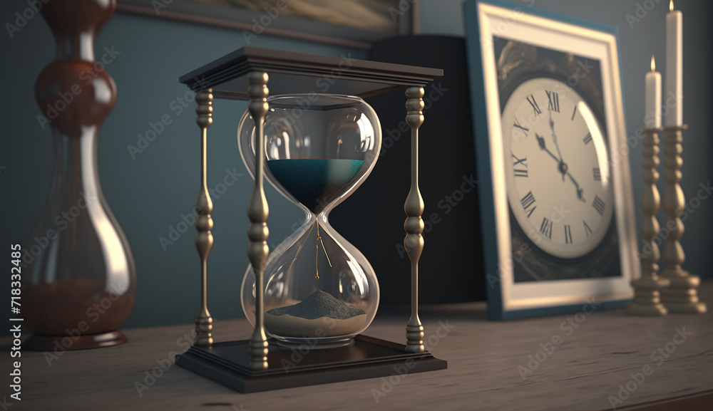 Large antique brass metal hourglass sand timer pictures, ultra HD ...