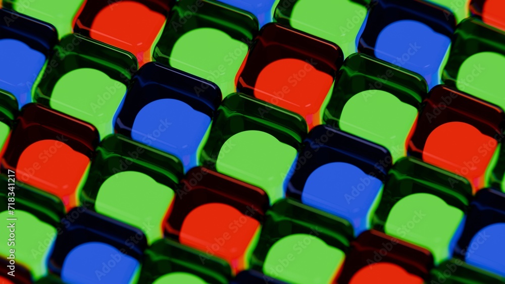 Digital camera matrix - super close up - RGB red green blue pixels ...