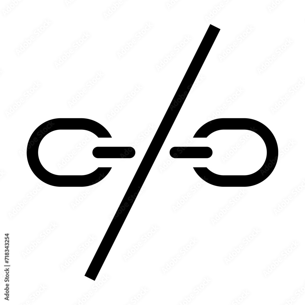 Icono de desconectar enlace. Desvincular, liberar, separar. Ilustración ...